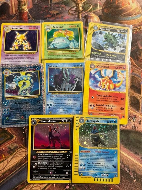 LOTTO POKEMON VINTAGE Set Base Charizard Venusaur Alakazam Suicune 1st ...