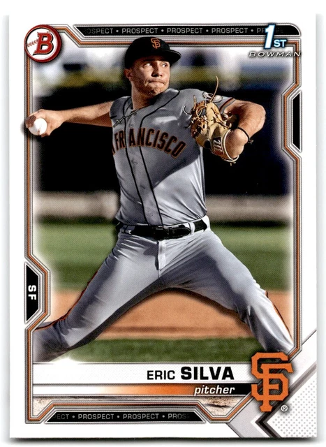ERIC SILVA 2021 Bowman Draft 1er Bowman #BD-162 Giants de San Francisco ...