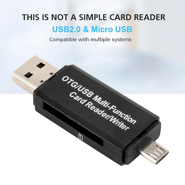 2 IN 1 OTG Card Reader Dongle USB 2.0 Micro USB SD TF Adapter for Phone ...