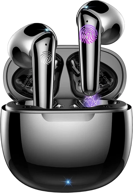 WIRELESS EARBUDS BLUETOOTH 5.3 Headphones 4Mics In Ear Earbuds IP7 ...