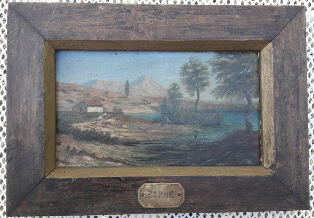 EDWIN BUTTERY TABLEAU Huile Sur Bois "Lerne - Au Fond Argos" EUR 70,00 ...