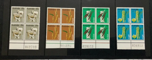 AUSTRALIA DECIMALS: 1969 Primary Industries Set In Gut Numbered Blocks ...
