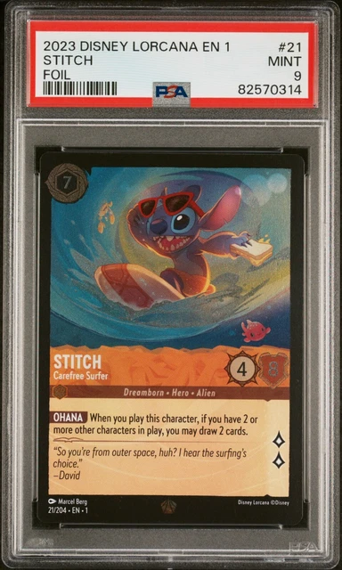 2023 DISNEY LORCANA The First Chapter TCG Stitch #21 Legendary Gold PSA ...