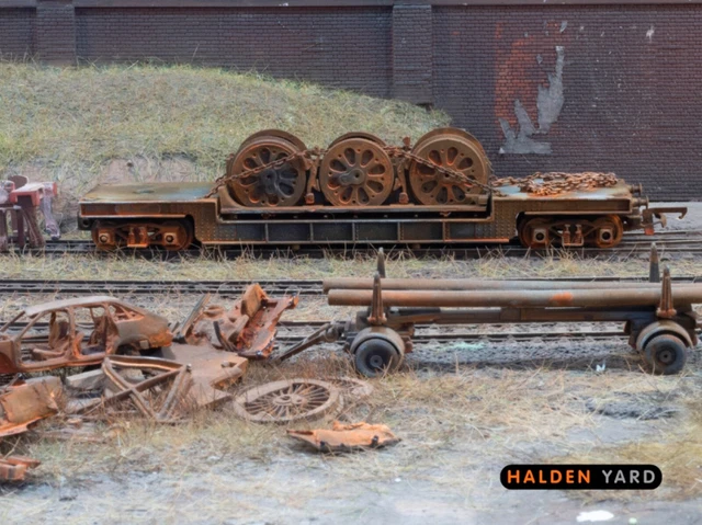 OO GAUGE WAGON weathered with rusted loco chassis load Ref S6 £29.99 ...