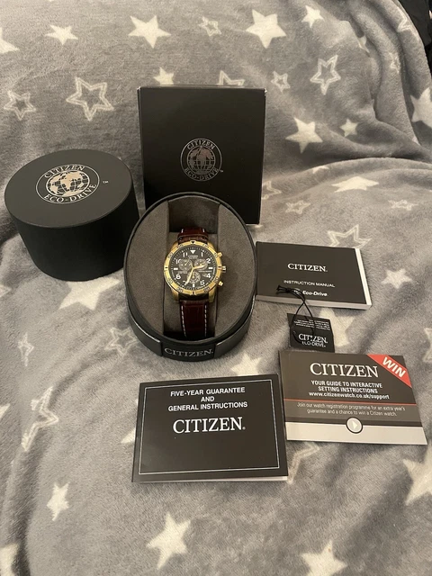 MENS CITIZEN ECO Drive Chronograph Watch Working Box Instru E820 ...