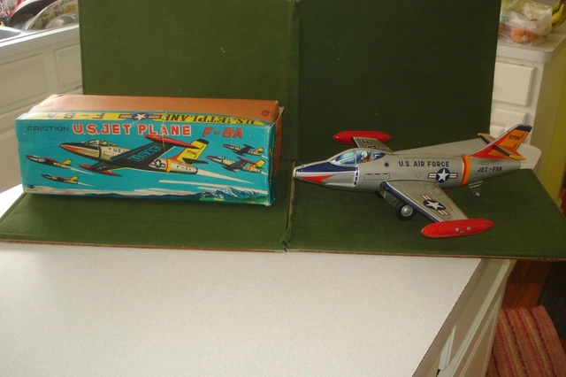 EARLY 1960'S TIN FIGHTER JET TOY PLANE-F-8A FRICTION PLANE, Japan, W ...