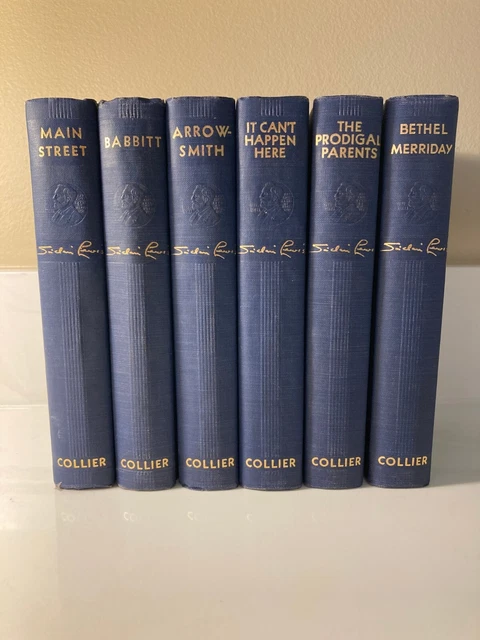 VINTAGE 6 VOLUME Sinclair Lewis Book Set Collier 1920-1940 Blue Hard ...