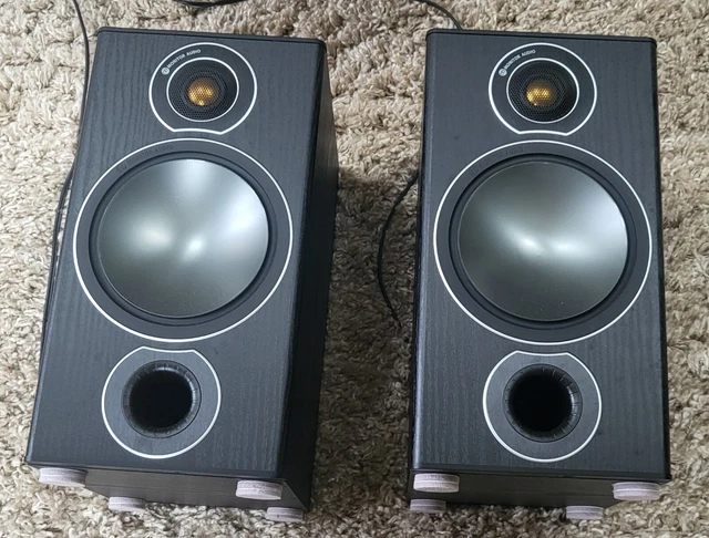 MONITOR AUDIO BRONZE 2 Bookshelf Speakers x2 - Black Oak £145.00 ...