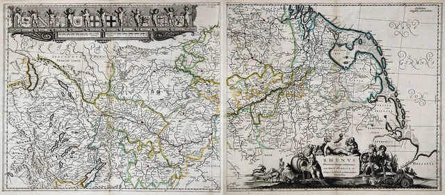 RHEINLAUF ORIGINAL KUPFERSTICH Landkarte Danckerts 1650 EUR 1.000,00 - PicClick DE