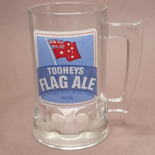 VINTAGE TOOHEYS FLAG ALE beer glass with handle $7.00 - PicClick AU
