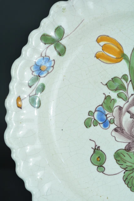 RARE PLATE EARTHENWARE of Bordeaux 18 Th Jacques Hustin Roses Flower ...