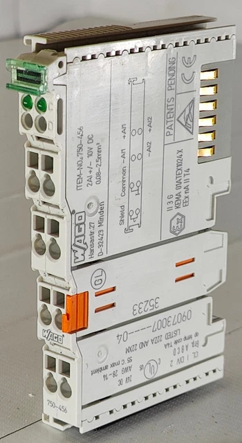 WAGO 750-456 2 Port Analog Input Module 10V DC .08-2.5mm $119.88 ...