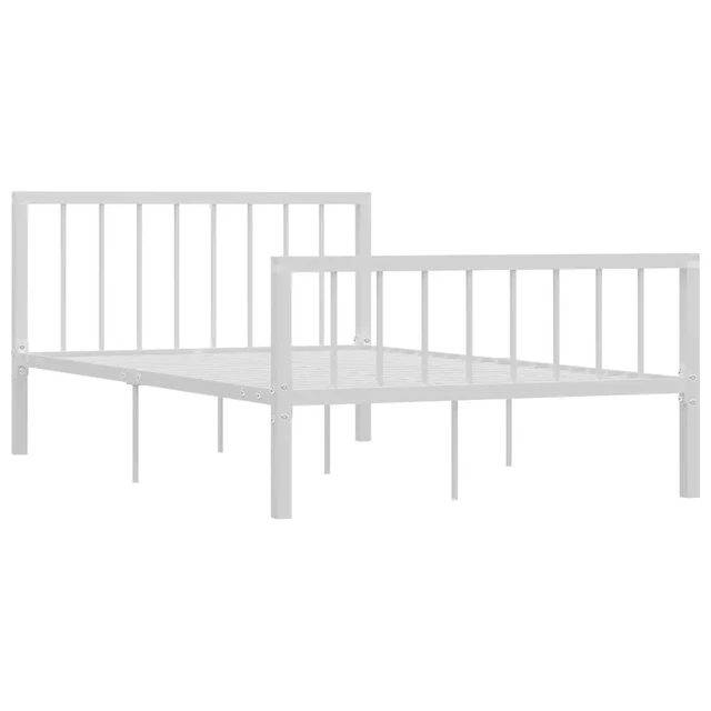 WALPLUS WHITE METAL Bed Frame 120x200 cm Double Size Modern Bed Frame £ ...