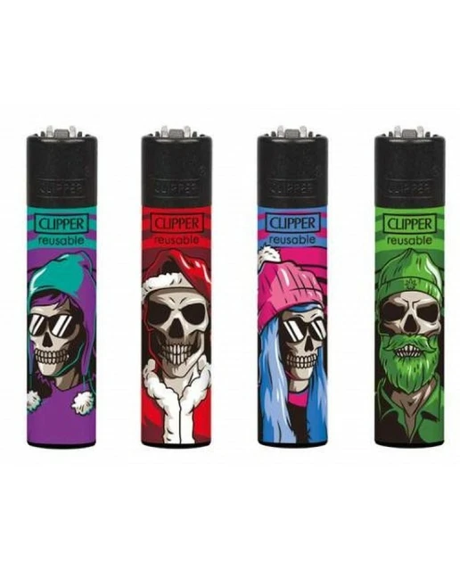 ACCENDINI CLIPPER LARGE collezione completa Skulls 19W da 4 pezzi ...