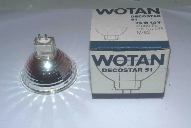 WOTAN DECOSTAR 51 Halogen Bulb 12V 75W Gu5.3 Open, 51Mm Dia 24 Deg Code ...