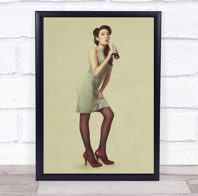 COCA COLA PIN up Girl Vintage Pin Up Magazine Cover A4 Art Print. Sexy ...