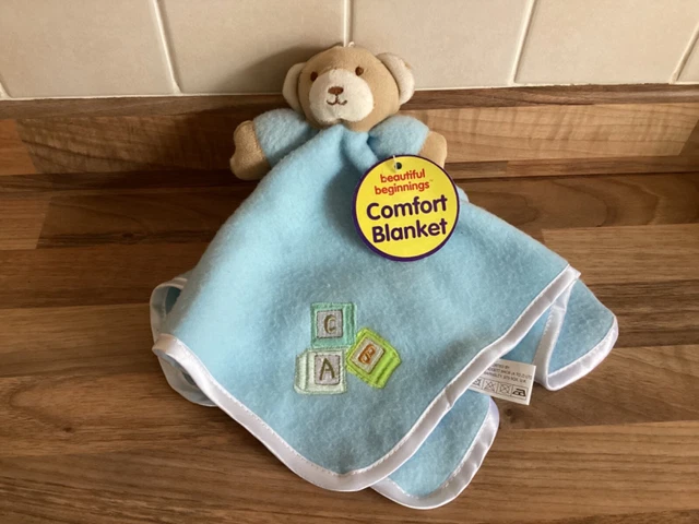 VINTAGE PADGETT BROTHERS Comforter Blankie Baby Blue Teddy Bear Alphabet ABC £5.91 - PicClick UK