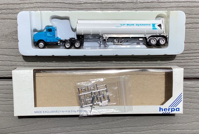 HERPA PROMOTEX 1/87 Ho Scale Cp Bulk Systems Blue Truck & Trailer Set ...