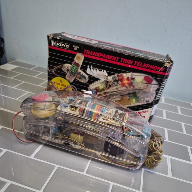 1980S/90S VINTAGE CLEAR Transparent Trim Telephone £49.95 - PicClick UK