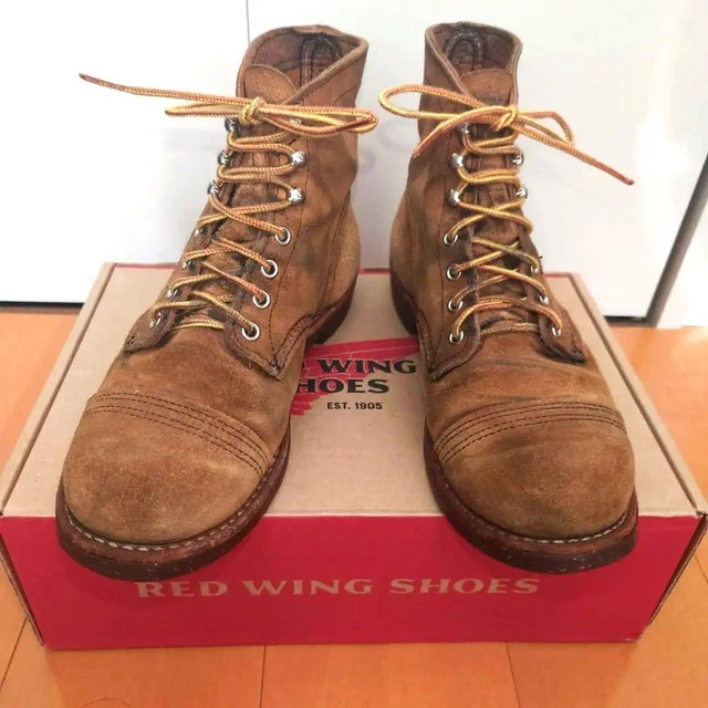 RED WING 8113 Iron Ranger Cap Toe Lace-up Work Boots Beige Suede Men's ...