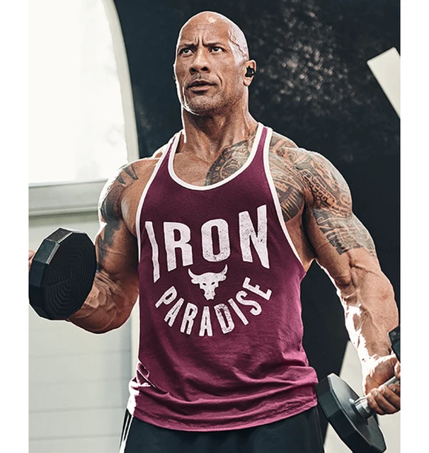 UNDER ARMOUR TANK toro Under Armour da uomo Project Rock Iron Paradise ...