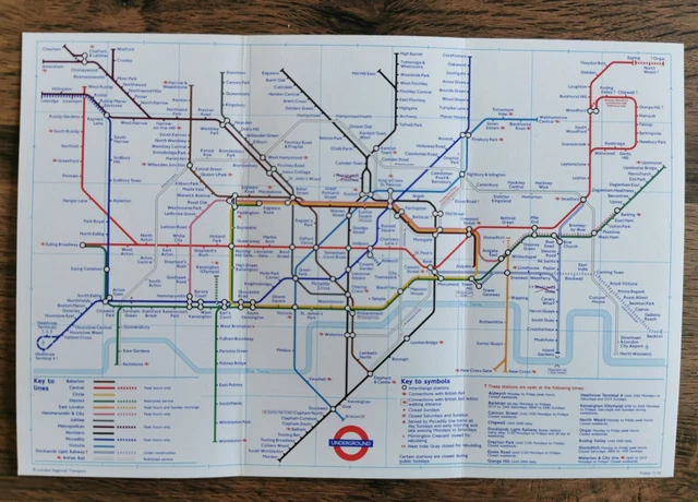 LONDON UNDERGROUND TUBE Map Journey Planner - January 1993 £10.00 ...