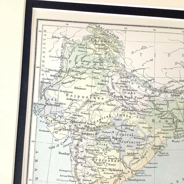 ANTIQUE MAP OF India Indian Sub Continent Central Provinces Old ...