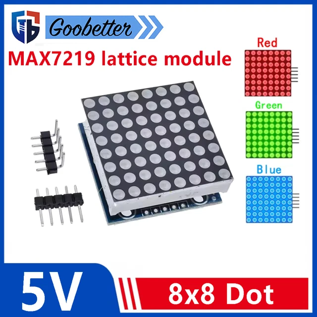 LED DISPLAY MAX7219 8x8 Dot Matrix Red Blue Green for Raspberry Pi ESP ...