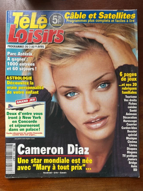 TÉLÉ LOISIRS 29/03/1999; Cameron Diaz/ Tonton David/ "La guerre des ...