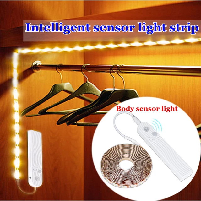 PIR MOTION SENSOR LED Strip Light Battery Powered Bed Stairs Cabinet ...