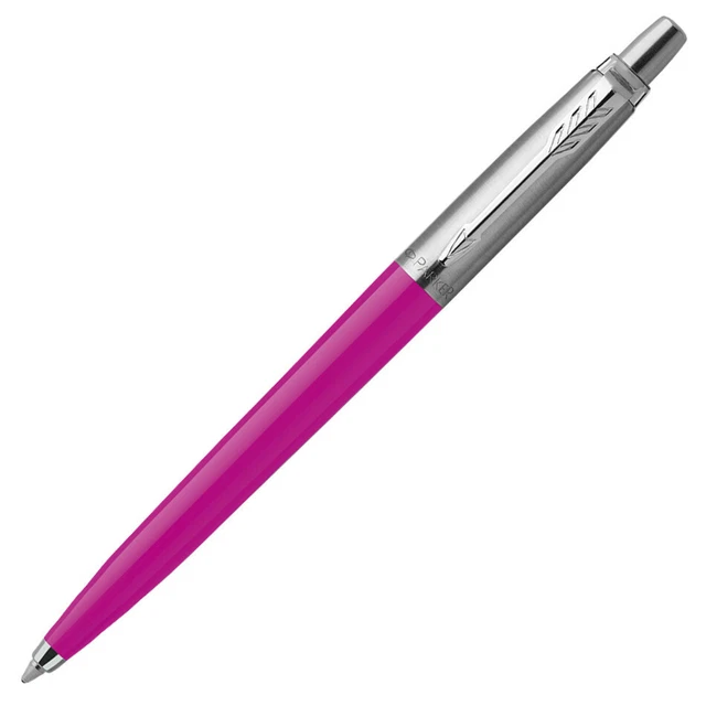 PARKER JOTTER STANDARD Chrome Trim Ball Point Pen Pink Body Blue Ink ...