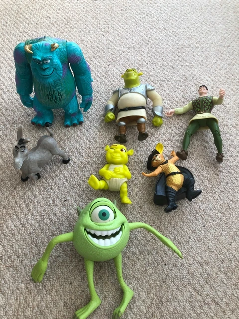 SHREK & MONSTERS Inc Figure bundle Shrek Farkle Dronkey Puss Mike Sully ...