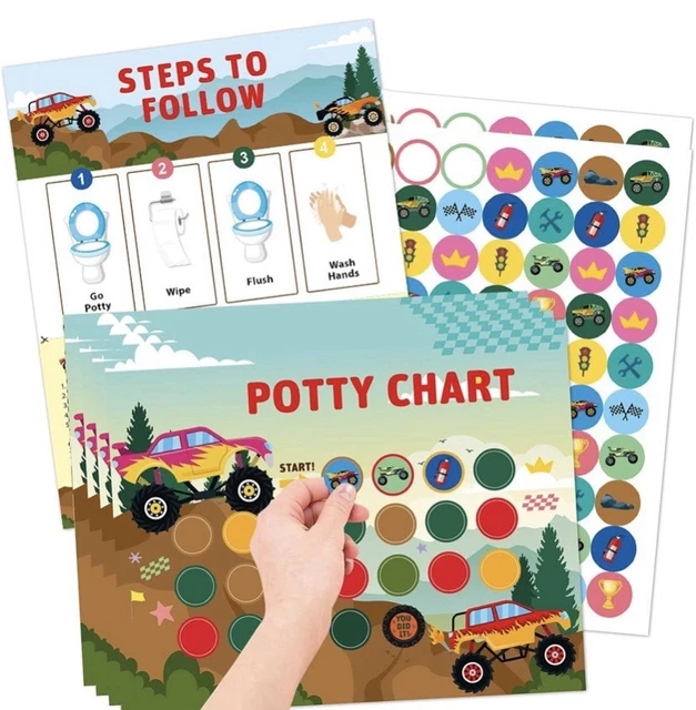 POTTY TRAINING REWARD Chart, 10 Sheet Chart for Toddlers Boys Girls ...