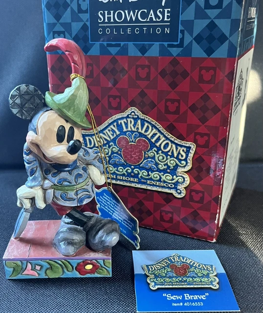 DISNEY TRADITIONS JIM Shore Mickey Mouse Sew Brave Tailor Figurine ...