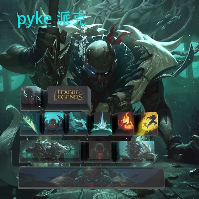 LEAGUE OF LEGENDS Pyke Keycaps | OEM Profile | Gaming | Anime | Custom ...