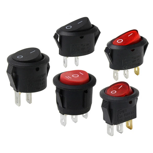 ON/OFF MINI MINIATURE Round Rocker Switch Car Dashboard Dash Boat Van ...