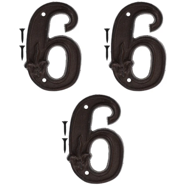 CAST IRON NUMBER Mailbox Letters Numbers 6 House Numbers Door Number ...