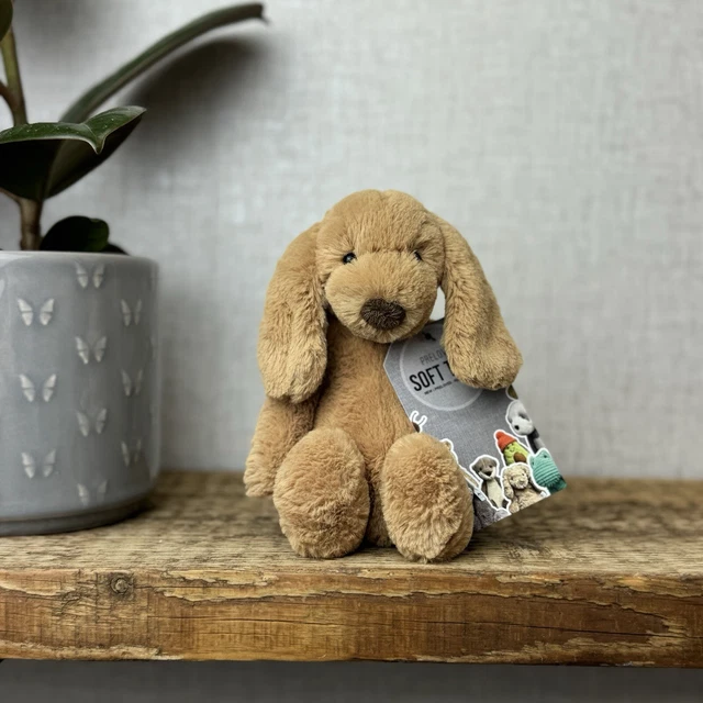 JELLYCAT SMALL BASHFUL Toffee Puppy - Tan Brown Small Beanie Puppy ...