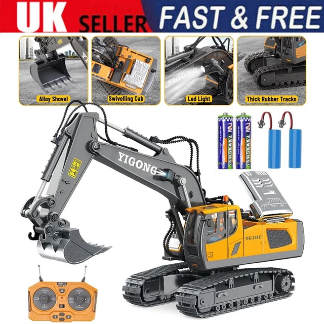 REMOTE CONTROL EXCAVATOR RC Tractor Bulldozer Crawler Truck Toy Digger ...