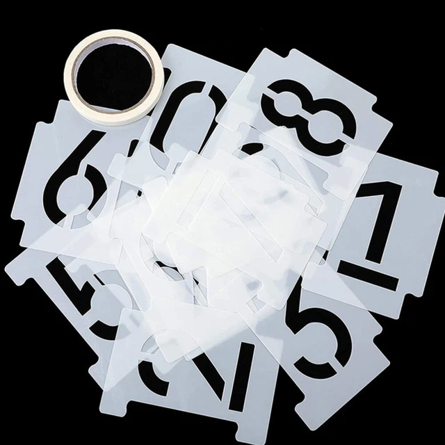 LETTER MOLDS HOLLOW Numbers Painting Template Child Stencil Templates £ ...