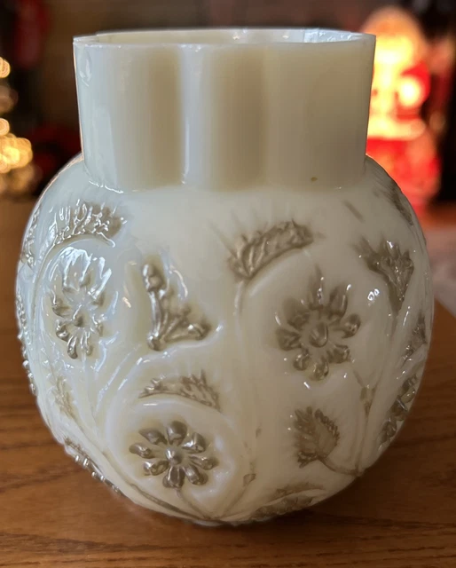 ANTIQUE LARGE FINDLAY Onyx Victorian Art Glass Vase 4.5" Tall Flowers £ ...