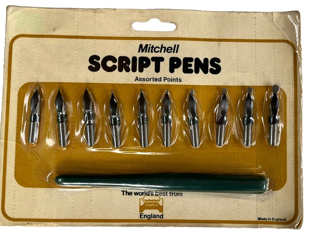 VINTAGE MITCHELL SCRIPT Pens Assorted Points Cumberland Graphics ...