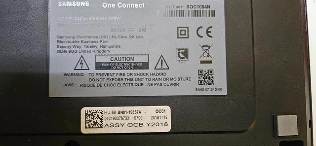 ORIGINAL SAMSUNG ONE Connect Box BN91-19867A SAT/Kabel/HDMI/USB/SPDIF ...