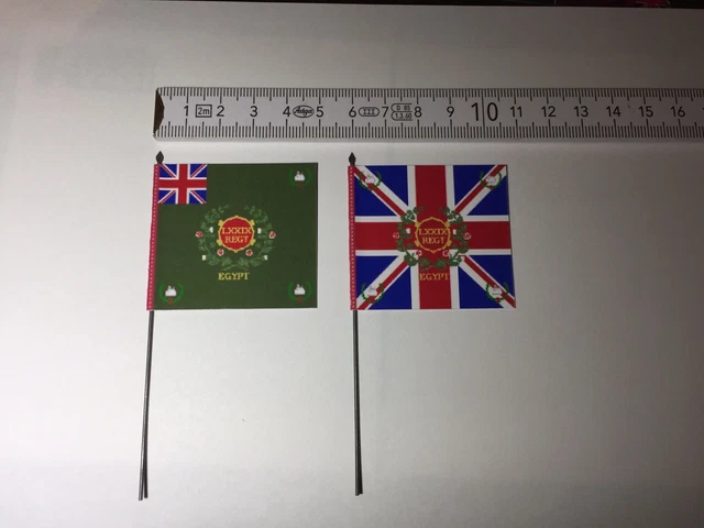 897) 2X 40MM British Napoleonic Flags Waterloo 1815 79th Cameron ...