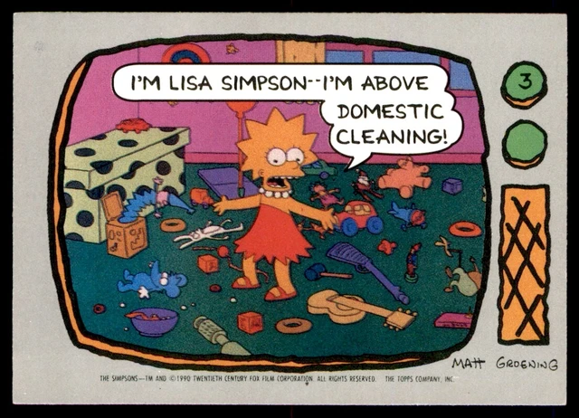 TOPPS THE SIMPSONS (1990) I'm Lisa Simpson (Lisa’s Lowdown) No. 3 £1.00 ...