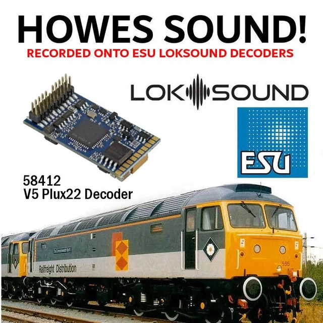 ESU 58412 V5 PLUX 22 Sound Decoder HOWES SOUND PRE LOADED DCC Model ...