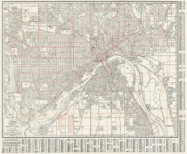 1929 HUDSON MAP Company City Map or Plan of Saint Paul, Minnesota EUR ...