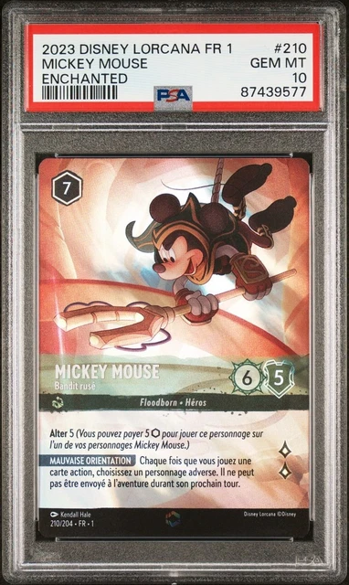 CARTE DISNEY LORCANA MICKEY MOUSE Enchantée 210/204 Chapitre 1 PSA 10 ...