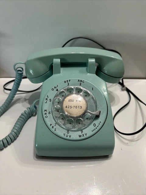 VINTAGE BELL SYSTEM Western Electric BLUE Rotary Dial Telephone Tested ...
