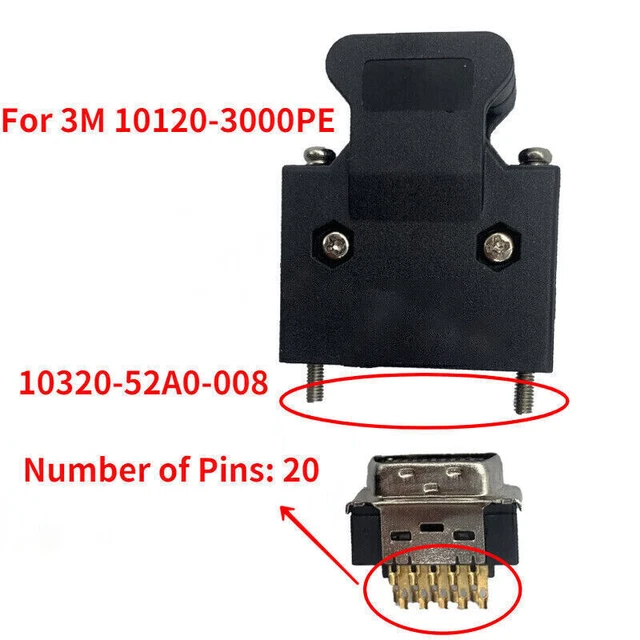 SERVO CONNECTOR JOINT MR-CCN1 For Mitsubishi 3M 10120-3000PE with 10320 ...